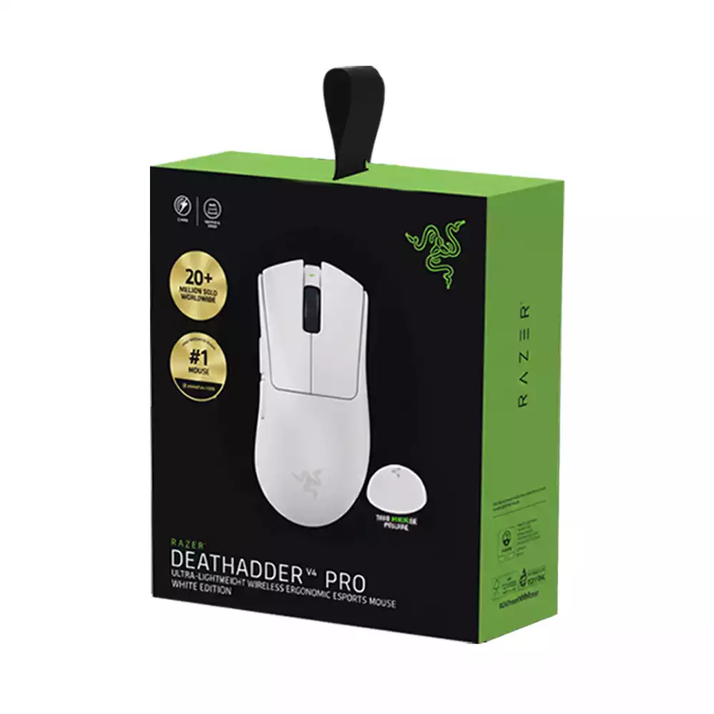 Razer DeathAdder V4 Pro Wireless Gaming Mouse - White - GameStreet